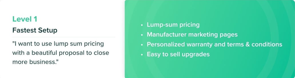 Setup Levels Overview